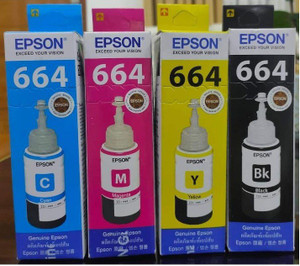 ORIGNL EPSON 664 PREMIUM Black + Tri Color Combo Pack Ink Bottle ...