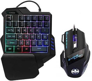 MFTEK One Handed 35 KEYS BLOODBAT Gaming Keyboard 7 BUTTON MOUSE AND ...
