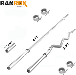 RANROX 4ft straight | 3ft Curl Rod for Triceps Biceps Exercise Weight ...