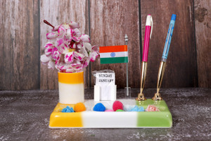 Flipkart.com | Honbon 3 Compartments Acrylic Pen Stand - Pen Stand