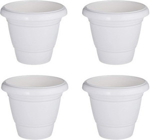 GTC GTC Fancy Planter ( 12 Inch -White ) Plastic Pot Planter for Indoor ...