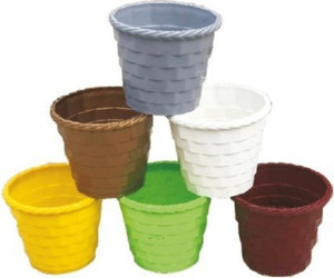 GTC GTC Brick Pot ( 12 Inch -Multicolour ) Plastic standing Pot Planter ...