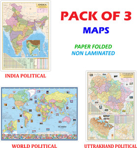 *PACK OF 3 UPDATED MAPS * || INDIA POLITICAL || WORLD POLITICAL ...