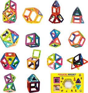 Parteet Learning Magnetic Shapes (Pack of 20 Shapes) Magentic Building ...