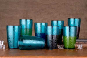 Krepton (Pack of 8) Curved Shape Prism Design Unbreakable Glass Set ...