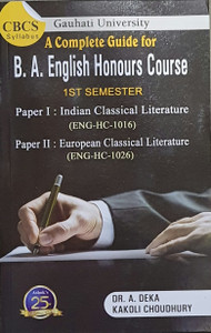 A Complete Guide For BA English Honours Course 1st Sem: Buy A Complete ...