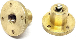 INVENTO 2Pcs TR10 nut 2mm Pitch 10mm T Nut Brass round Flange Single ...