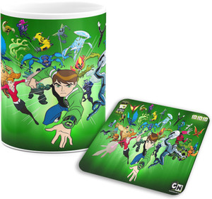TrendoPrint Ben 10 Cartoons With Coaster (Plate) Ceramic Coffee Milk ...