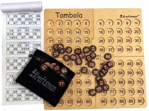 Golden Feather Portable Wooden Tambola Game with 600 Tickets | Travel ...