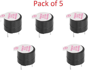 Robocity 5pc Pcs Pizzo Buzzer DC 5V with 12 mm Diameter 2 Terminals ...