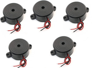 Robocity 5pc 12V Big Buzzer with Small Enclosed Piezo Electronic Buzzer ...