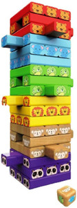 Kandle Zenga Animal Colored Stacking Game Wooden Building Blocks Tower ...