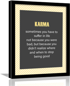 Karma - Motivational Quotes Wall Poster with Frame - Inspirational ...