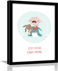 Stop Crying Start Trying Quotes Wall Poster for Room - Motivational ...