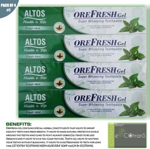 OREFRESH GEL FRESH MINT & SUPER WHITENING TOOTHPASTE_[PACK OF 4 ...