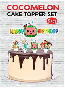 The Party Shoppy Co co Melon Theme Happy Birthday Cake Toppers Set 5Pcs ...