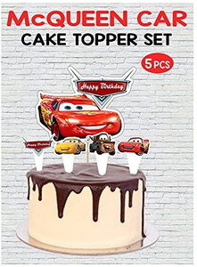 The Party Shoppy McQueen Car Theme Happy Birthday Cake Toppers Set 5Pcs ...