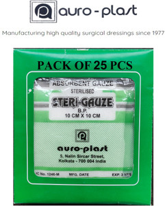 auro - plast STERI-GAUZE Absorbent Gauze Swabs Sterile 10 cm X 10 cm ...