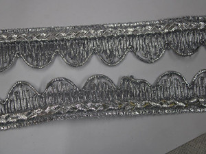 CMHOWLITE Silver Fancy Zari Lampi for Bridal Lehenga, Party Saree ...