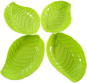 SGI Melamine Stylish Leaf Shape Quater Plate For Serving Snacks-Pack Of ...