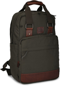 ROYAL ENFIELD Raveller 16 L Laptop Backpack Dark Olive & Brown - Price ...