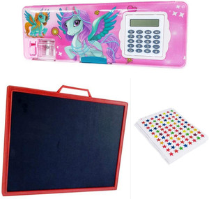 imtion Combo 3 in 1 ( 1 Pcs Pencil Box with Calculator + 1 Pcs Study ...