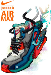 Divine studio 71 cm Beautiful decorative wall nike shoes multicolor ...