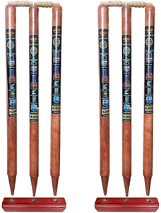 MSOB Wooden Stumps-Set of 6 (6 Wooden Cricket Stump with 4 Bails& 2 ...