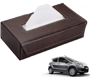 AuTO ADDiCT Car Tissue Box Paper Tissue Holder Brown with 200 Sheets ...