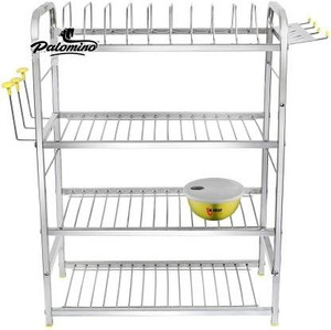 PALOMINO Utensil Kitchen Rack Steel 4 LAYER Stainless Steel Wall Mount ...