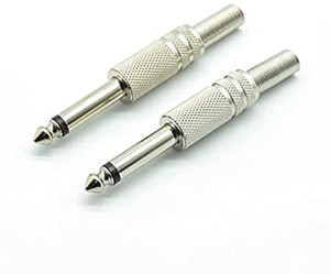 ERH India (Pack of 2) 6.35 mm Stereo Male Metal Pin Mic Pin Connector ...