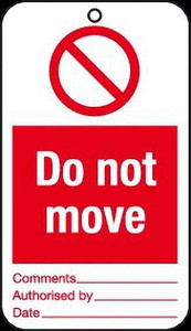 RLDigitalUnits Do not move tie-on-tags sign Board Emergency Sign Price ...