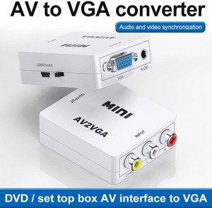 RuhZa Mini AV2VGA to Video Converter, Composite AV to VGA Adapter, TV ...