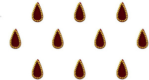 Comet Busters Traditional Maroon Tear Drop Bindis With Golden Border ...