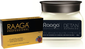 RAAGA PROFESSIONAL 7 Step Facial Kit | Gold | 43gm & Detan Advanced ...