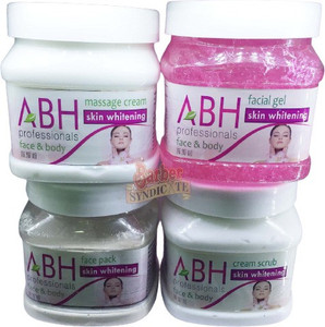 ABH Professional Skin Whitening Facial SET Face scrub , Pack , gel ...