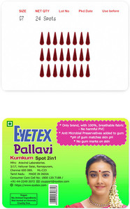 Eyetex Pallavi Sticker Kumkum Forehead Maroon Bindis Price in India ...