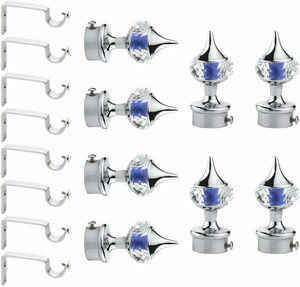 ATTIIC Blue Curtain Knobs, Rod Rail Bracket Metal Price in India - Buy ...