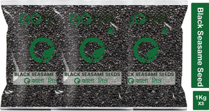 Goshudh Supreme Quality Kala Til (Black Sesame)-1Kg (Pack Of 3) Sesame ...