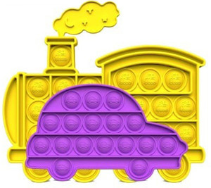 QWICK CLICK Silicone Push POP IT Bubble Fidget Toy, Rainbow Train ...