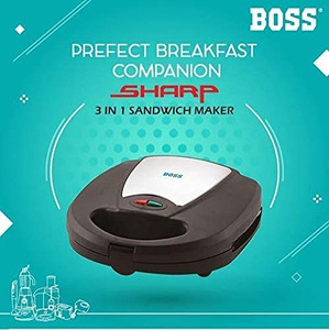 BOSS Sharp 3 in 1 Sandwich Maker 750-Watt, with 3 Changeable Plates ...