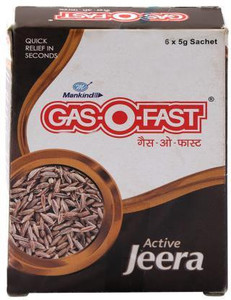 GasoFast Gas-O-Fast Active Jeera - 5g ACTIVE JEERA Powder (150g pack of ...