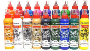 Flipkart.com | Camel CAMLIN 50ML FLUID ACRYLIC COLOR SET 18 SHADES FOR ...