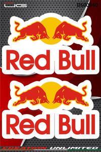 Golden Fox 15.24 cm MULTICOLOR RED BULL STICKERS FOR ALL BIKES AND CARS ...