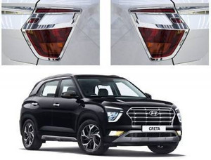 auto universe CHROME TAIL LIGHT COVER FOR CRETA 2020-2021 Chrome ...