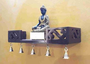 AN Craft Wall shelf home temple bell shelf temple mandir puja ghar MDF ...