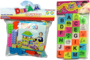 Agk 66 Pcs Construction Block / ABC Block, ABCD toys for Kids ...