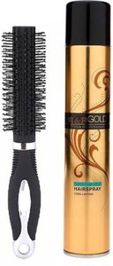 J & F Hair Roller Comb With Professional Hair Spray 400 ML ( Long ...