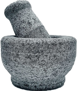 subaa Subaa Stone Mortar and Pestle Set |Stoneware Masher |Khalbatta ...