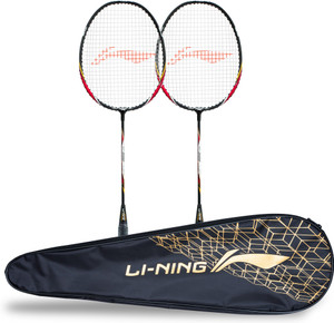 LI-NING XP 998 Badminton Racket Pack of 2 + 1 Full Cover (Charcoal, Red ...